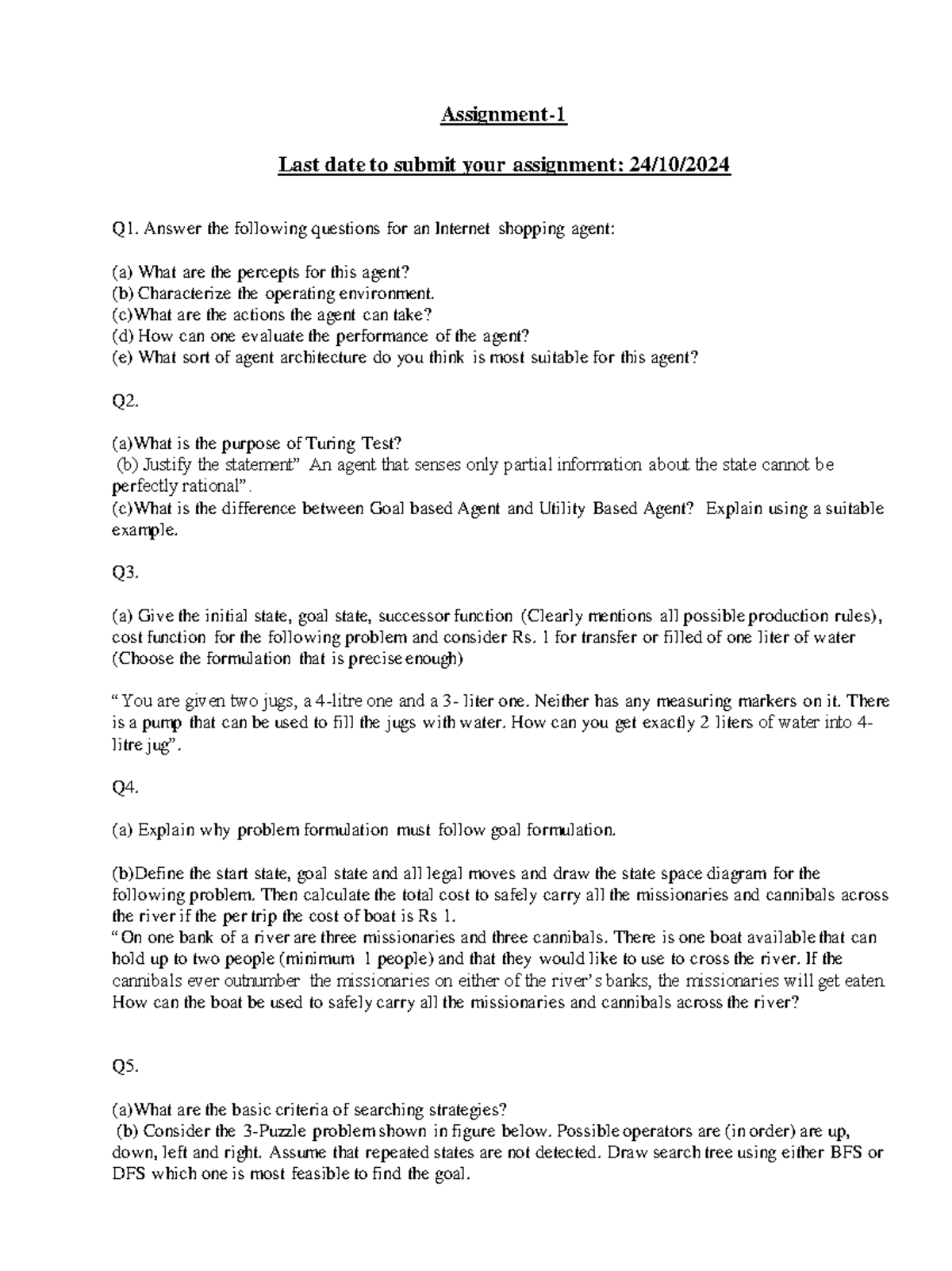 Assignment-1 - Assignment - Assignment- 1 Last date to submit your ...