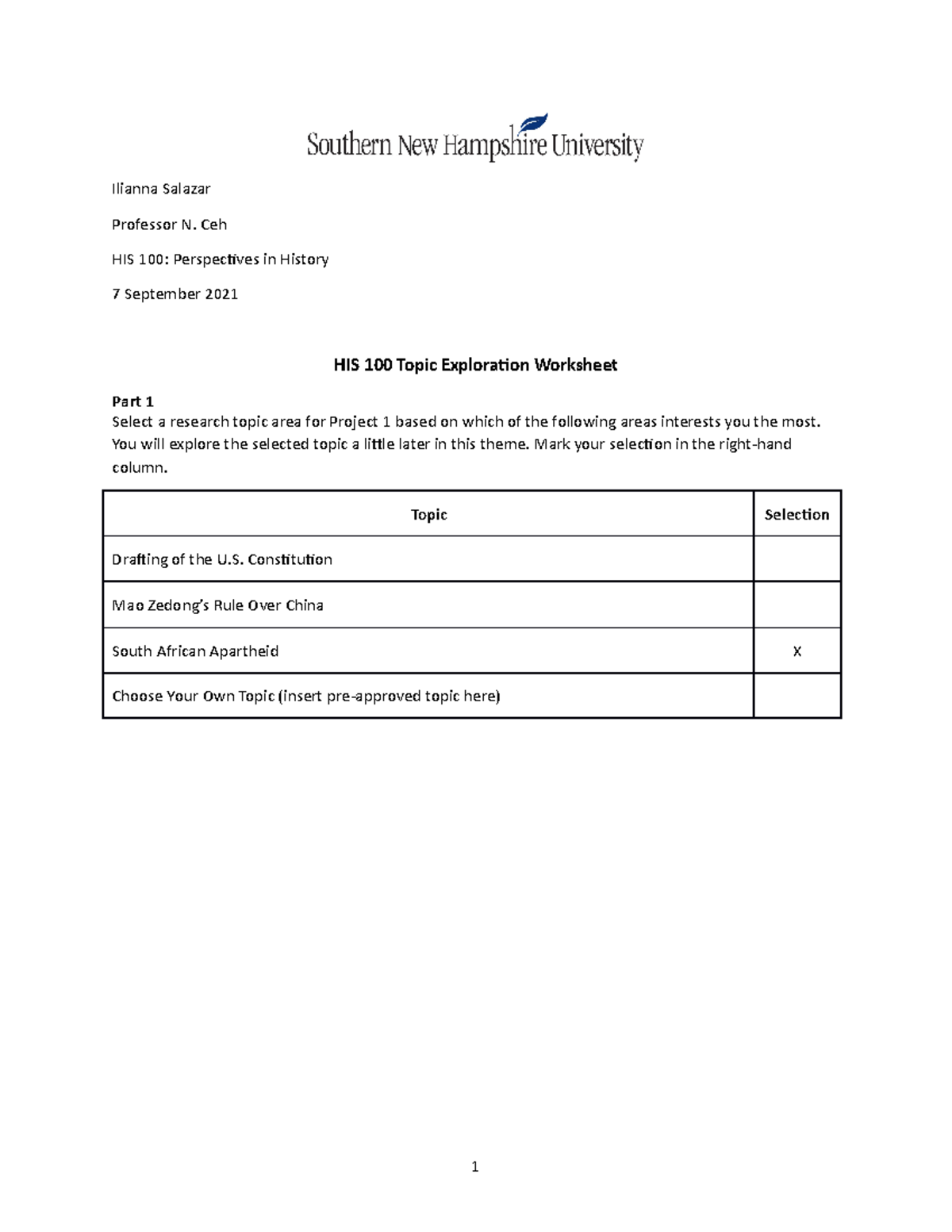 2-3 Topic Exploration Worksheet - Ilianna Salazar Professor N. Ceh HIS ...