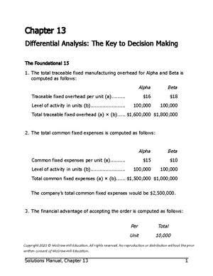 ACCT 215- Chapter 6 - Solution-S - Chapter 6 Variable Costing and Segment Reporting: Tools for ...