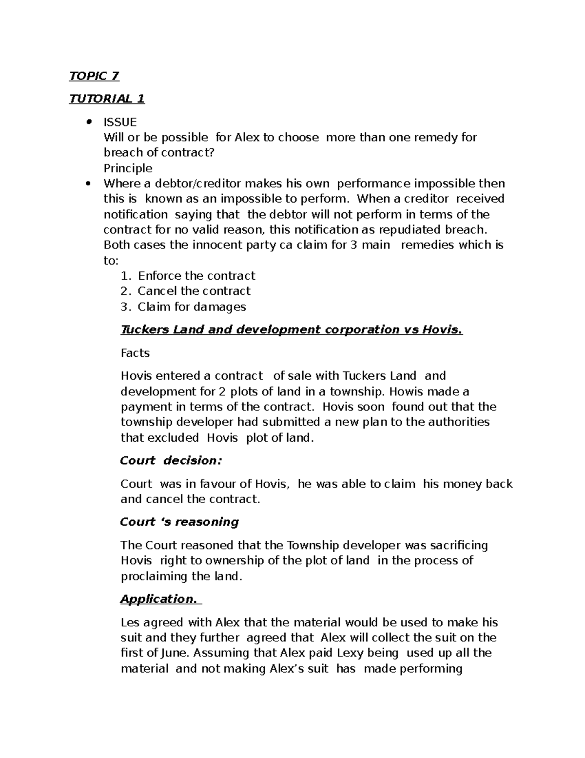 Document (3) - Tutorial answers - TOPIC 7 TUTORIAL 1 ISSUE Will or be ...