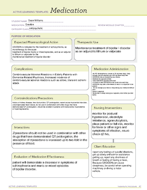 Haldol Med Sheet - ACTIVE LEARNING TEMPLATES THERAPEUTIC PROCEDURE A ...