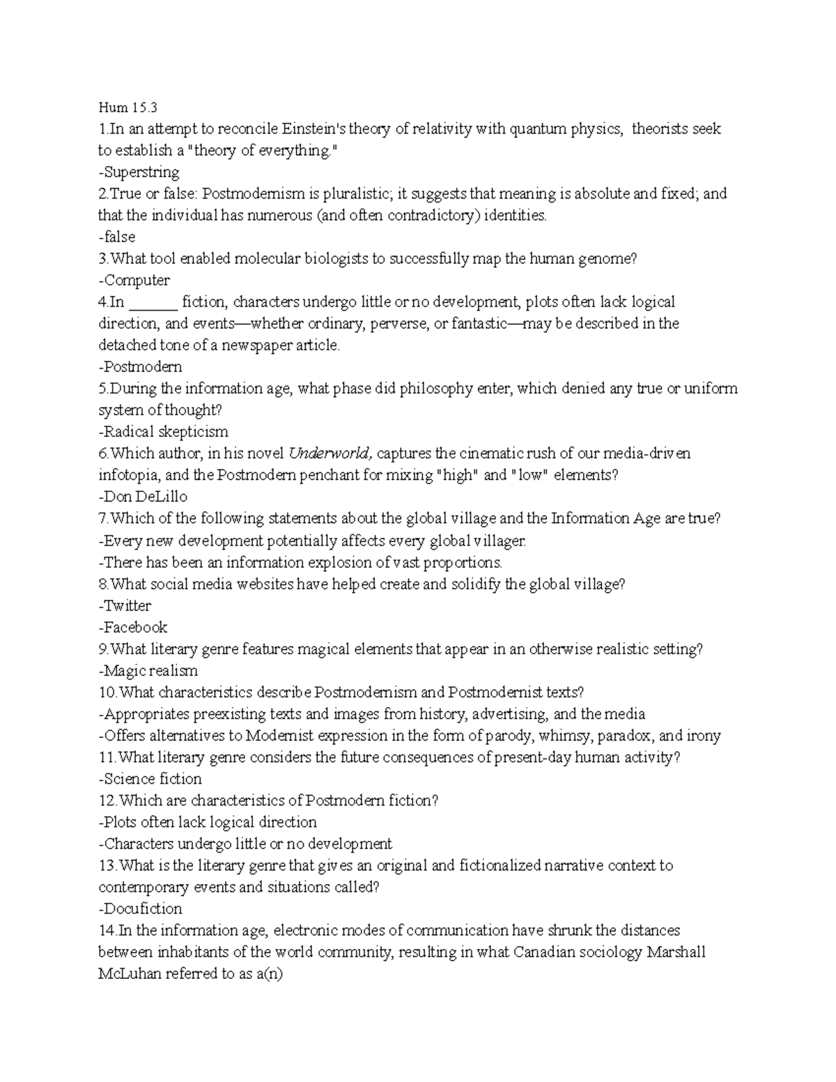 Hum 15 - core content chapter 15 - Hum 15. 1 an attempt to reconcile ...