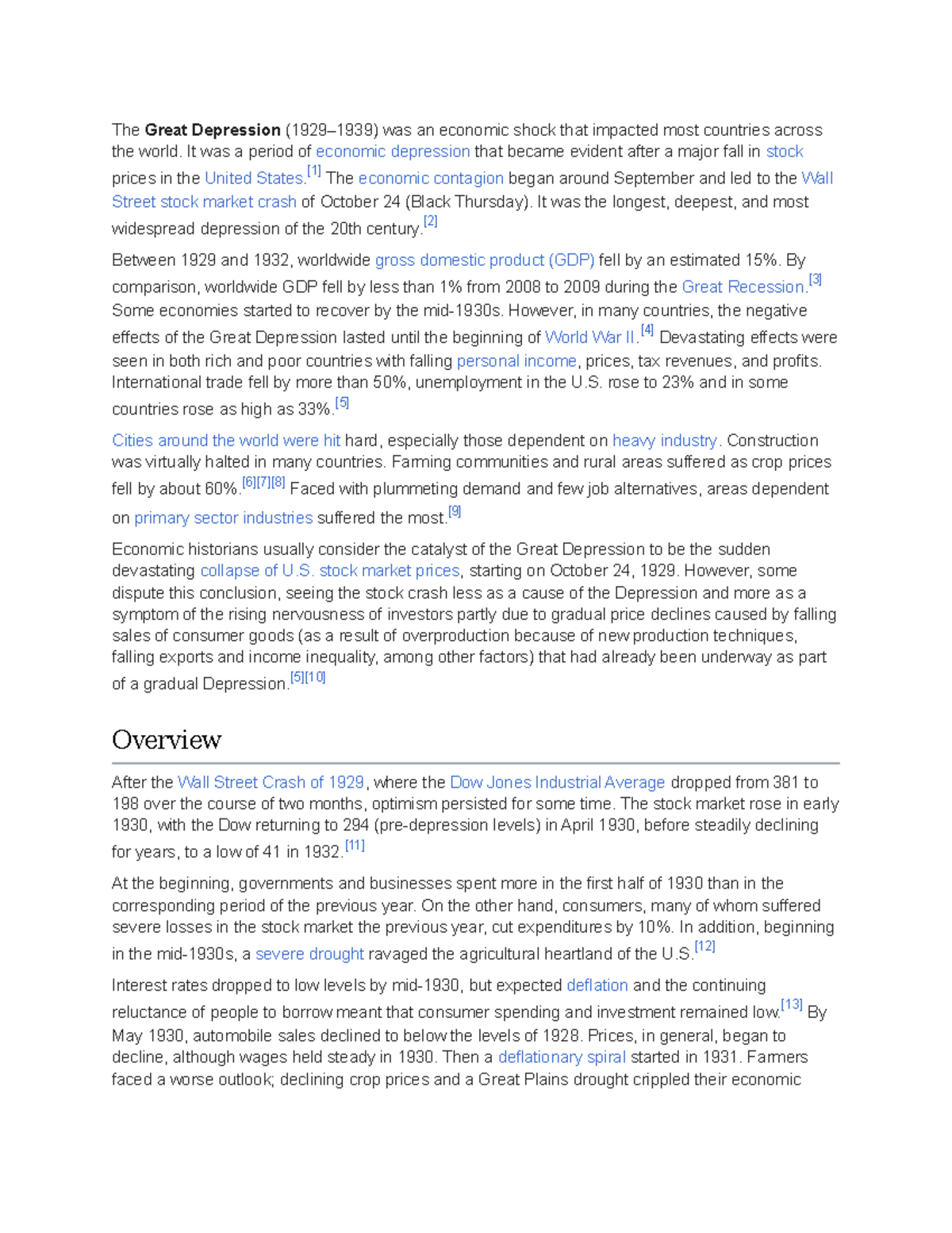 The Great Depression - n/a - The Great Depression (1929–1939) was an ...