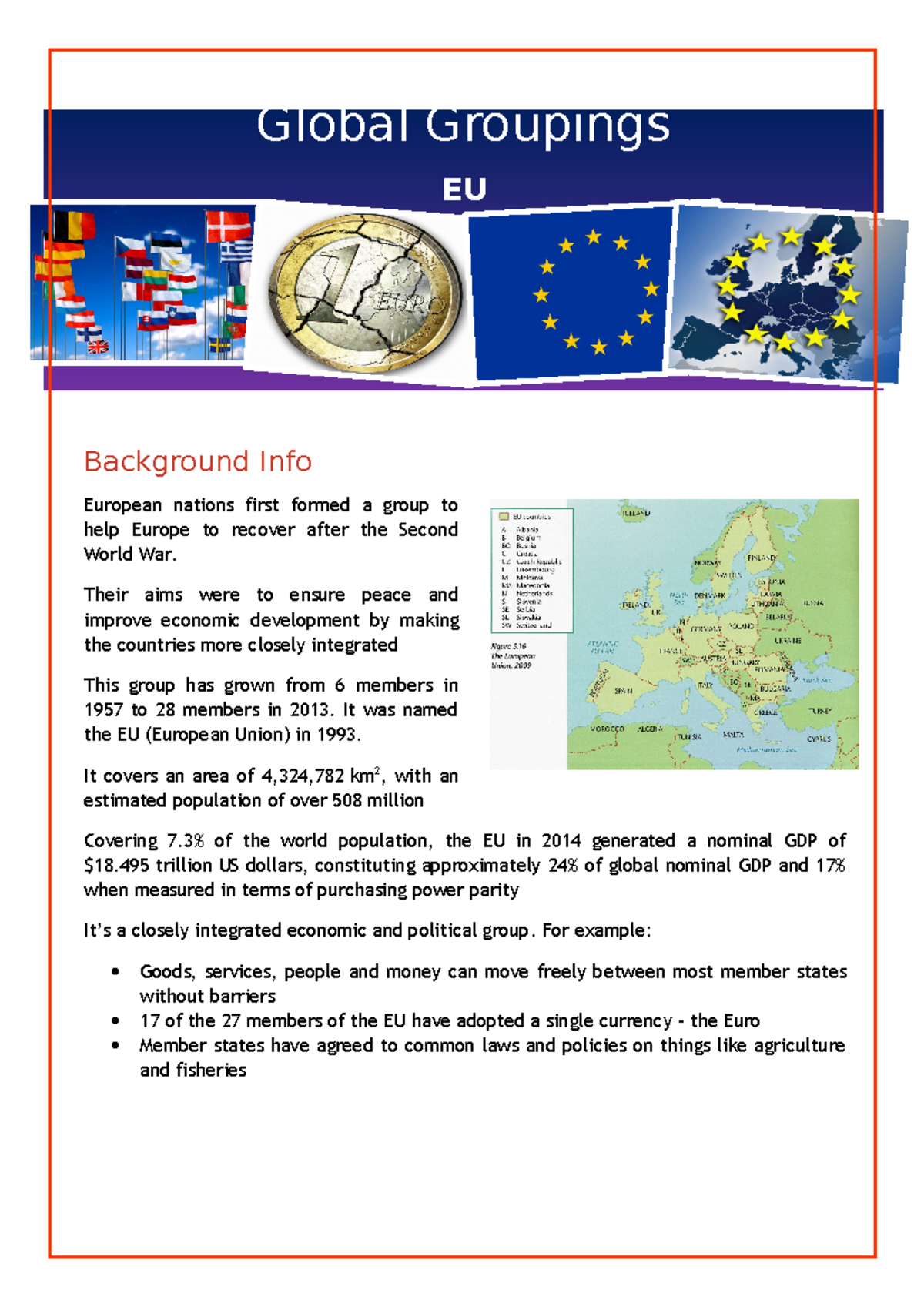 EU Case Study - Lecture notes - Background Info European nations first ...