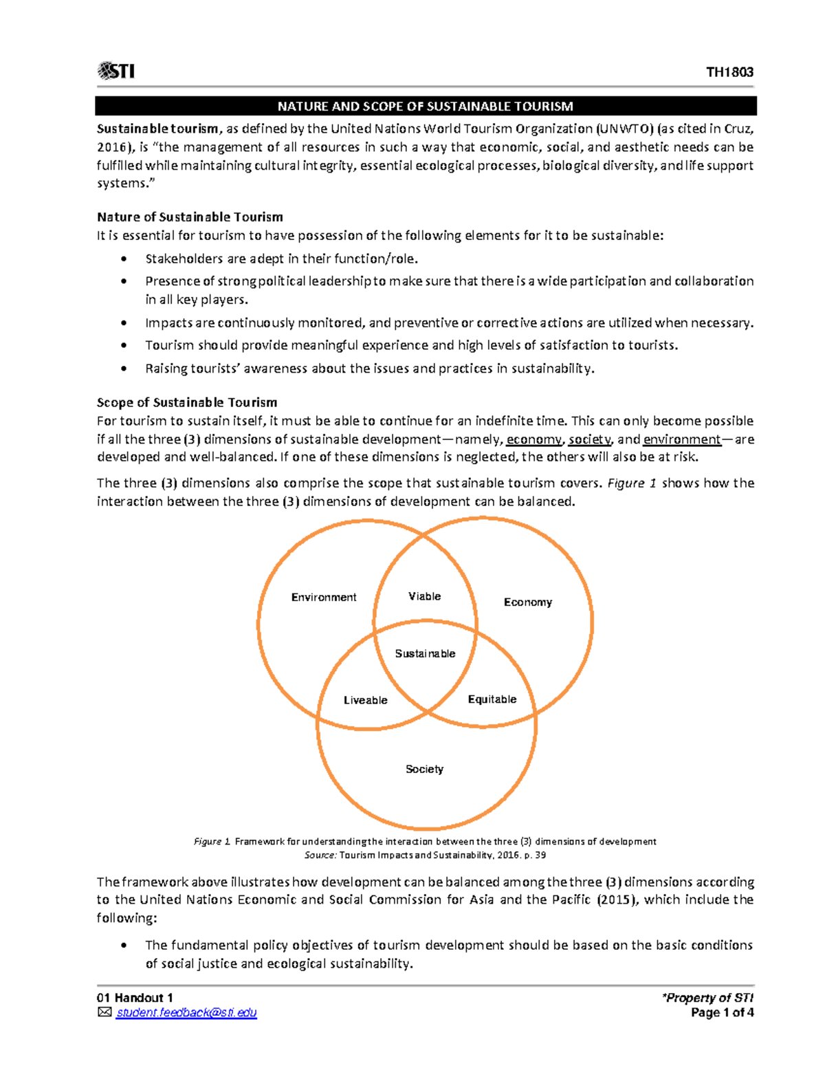 Prelims-Sustainable-Tourism-Handout 1 - 01 Handout 1 *Property of STI ...
