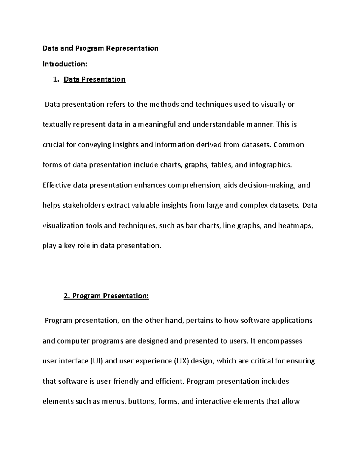 Data and Program Representation - Data and Program Representation ...