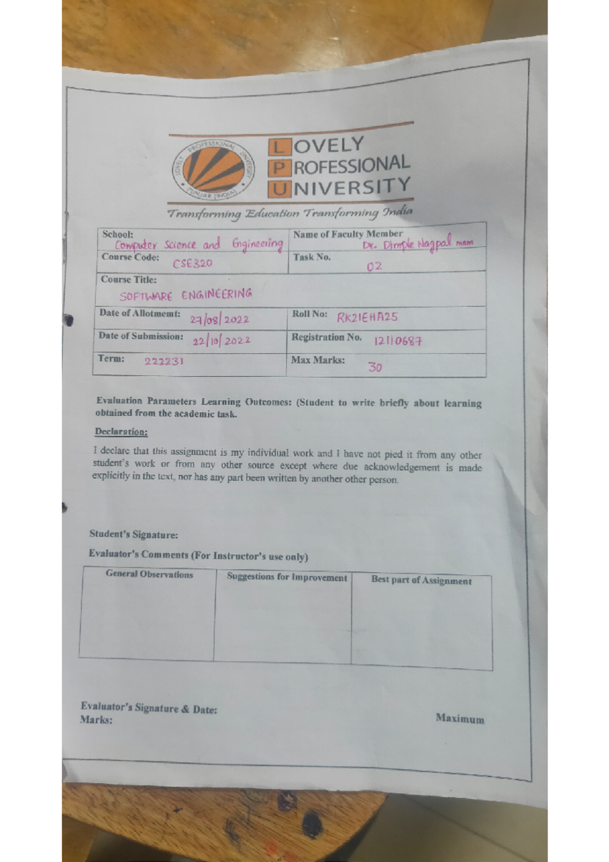 SRS (Sample) Cse 320 - Software Engineering - Studocu