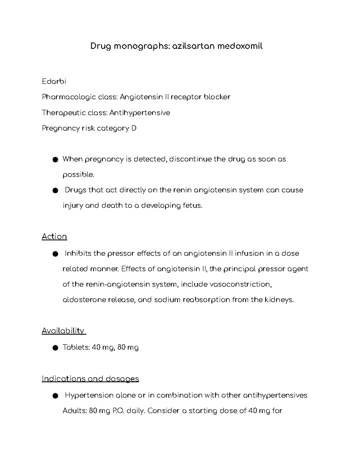Drug monographs azilsartan medoxomil - Drug monographs: azilsartan ...