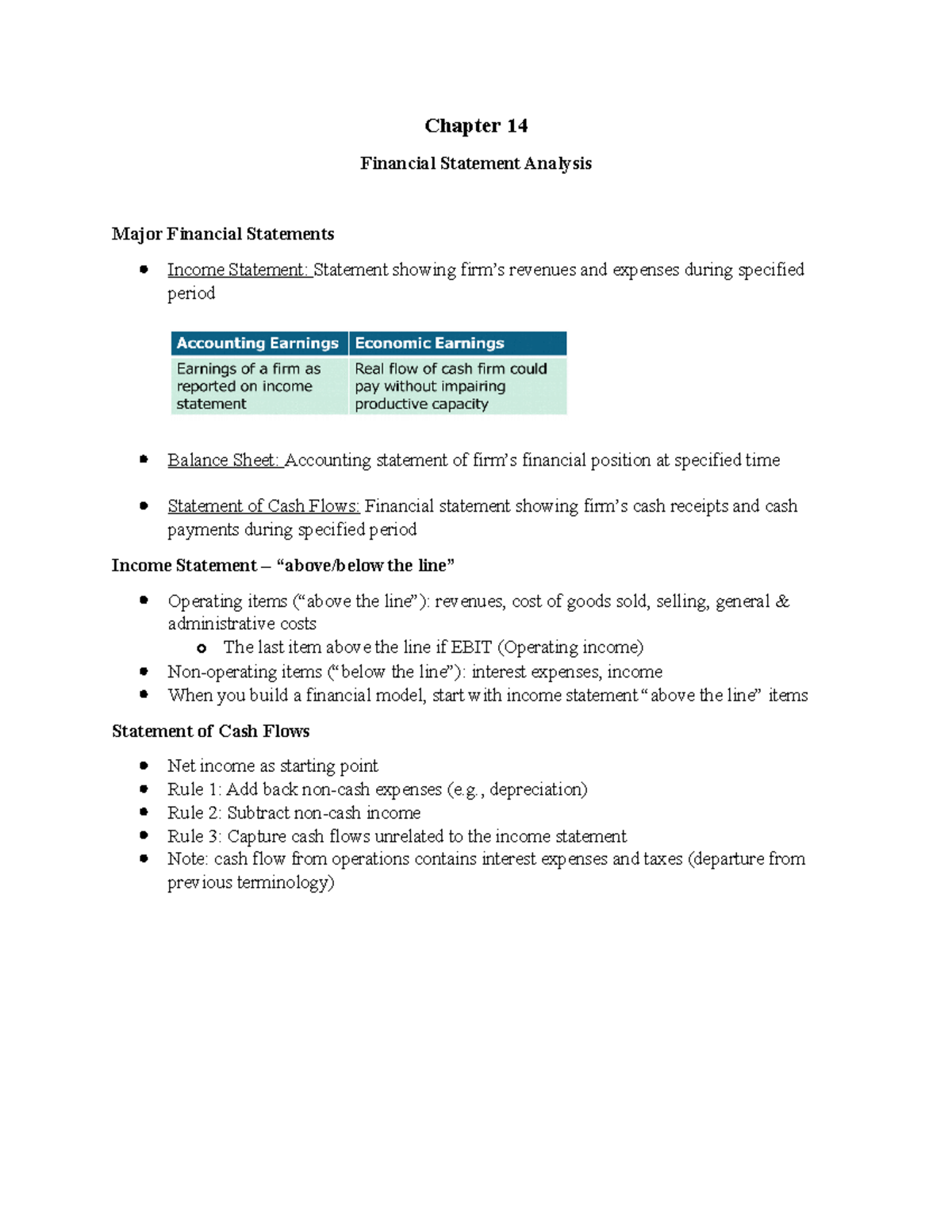 Chapter 14 - Financial Statement Analysis - Chapter 14 Financial ...