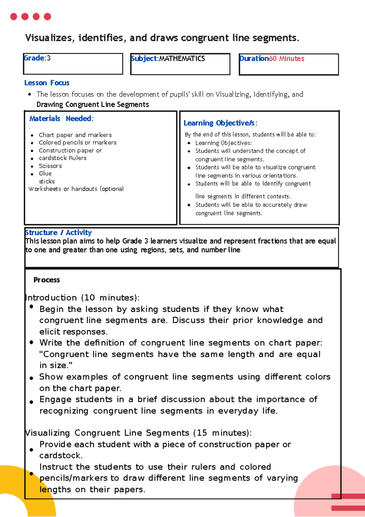 Grade 3 TL-Plan C3 SB V1 - fefsefsv - Grade: 3 Subject:MATHEMATICS ...