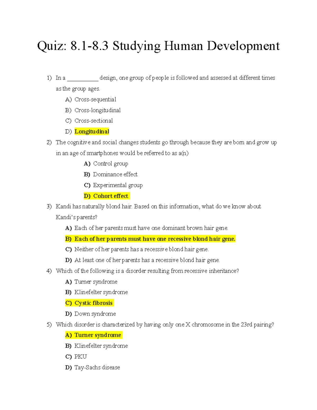 Quiz 8.1-8.3 Studying Human Development - Quiz: 8.1-8 Studying Human ...