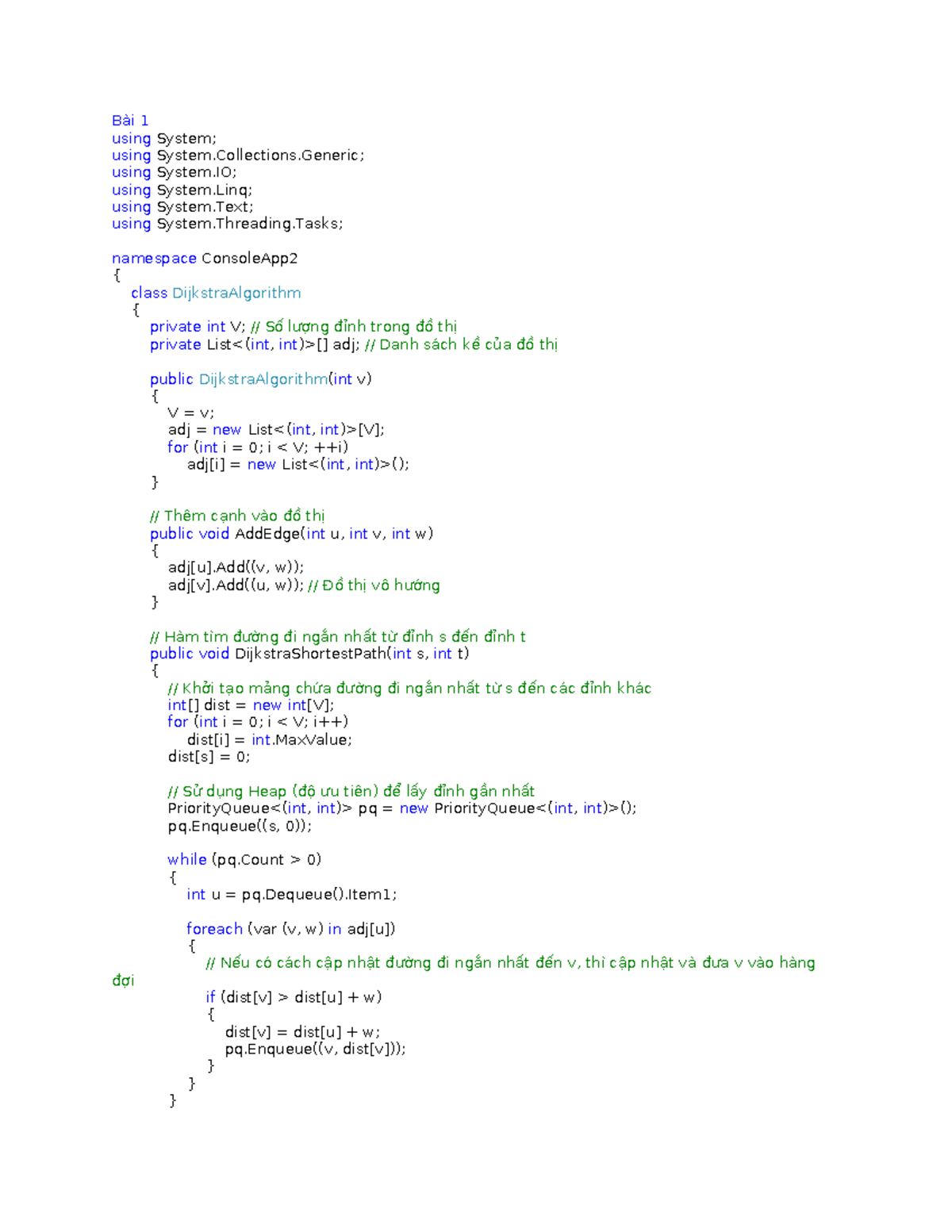 22DH112995 BT7 - Bài 1 using System; using System.Collections; using System; using System; using ...