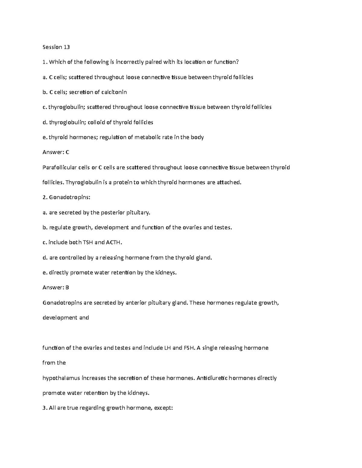 Anaphy LEC 13 - Session 13 Which of the following is incorrectly paired ...