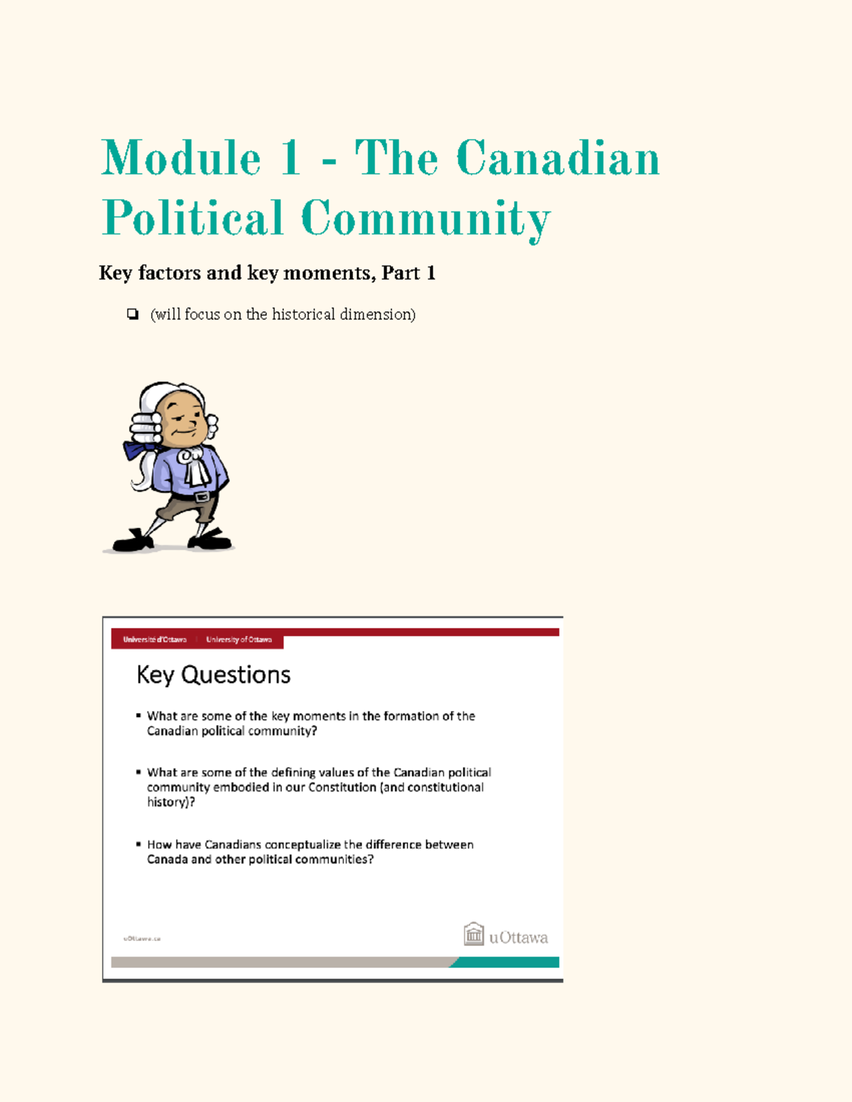 Module 1 - week 1 (POL 2101) - Module 1 - The Canadian Political ...