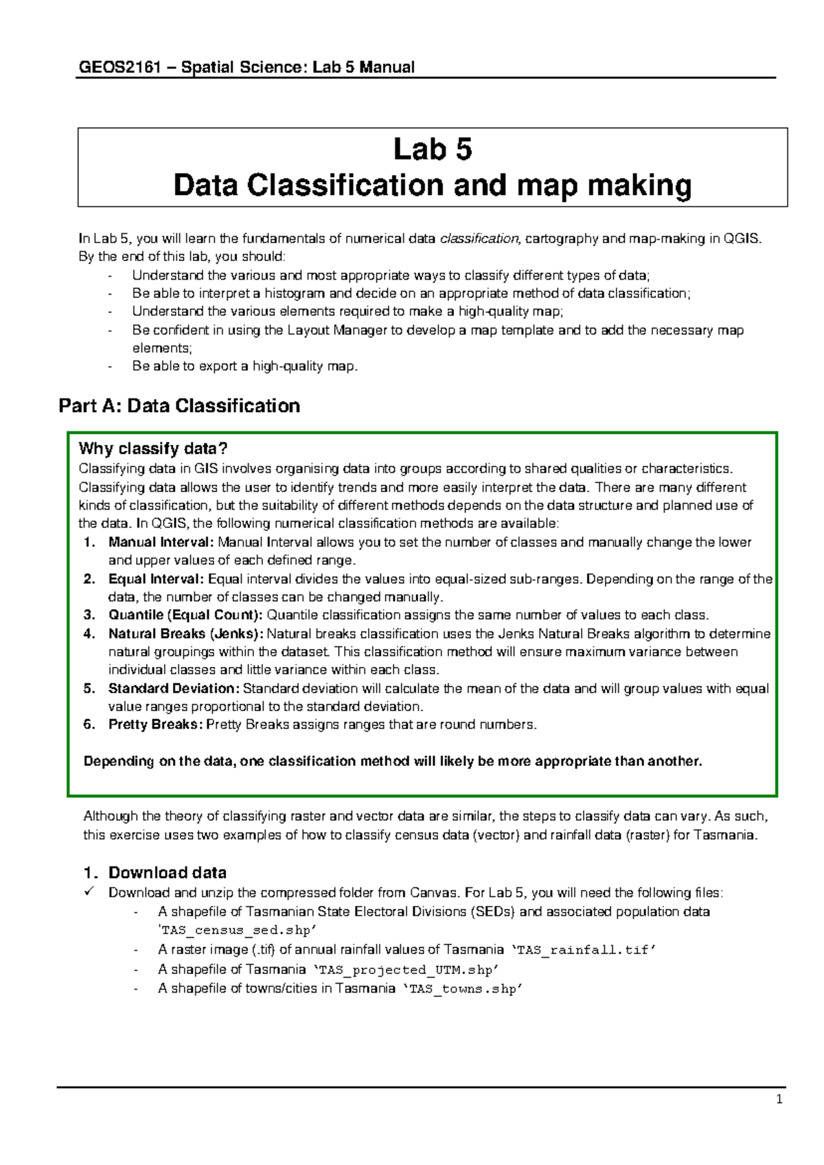GEOS2161 Lab5 2022 - Lab worksheet - In Lab 5, you will learn the fundamentals of numerical data ...