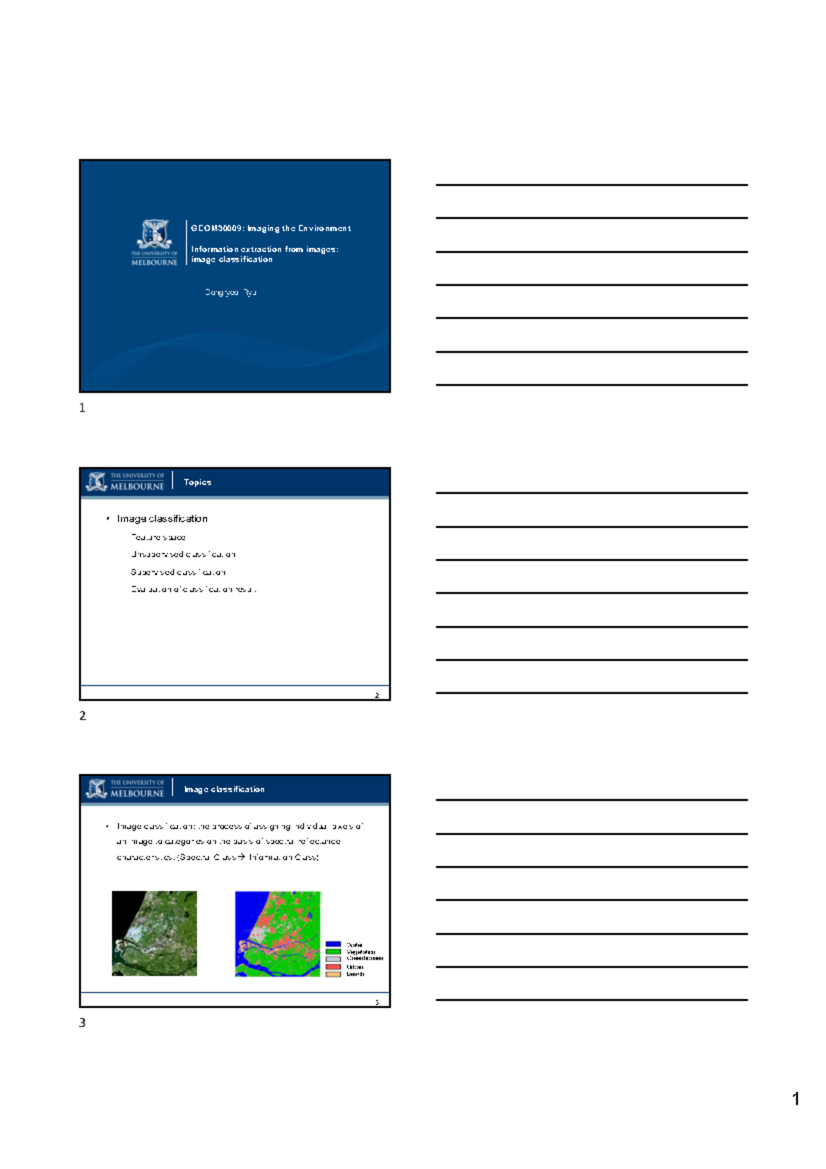 7-information-extraction-classification handouts RYU - GEOM30009: Imaging the Environment - Studocu