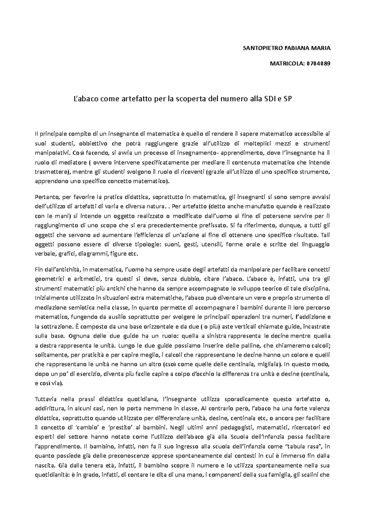 12. l'abaco - temi di didattica della matematica - Scienze della ...