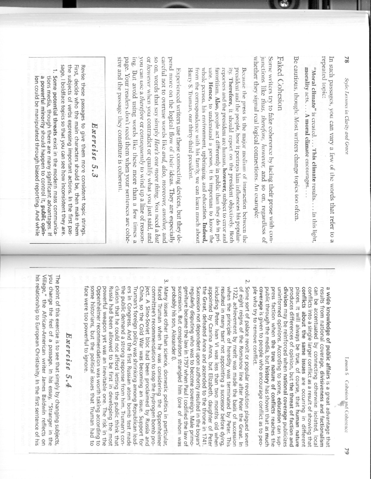 Style Excercises- Cohesion and Coherence - ENGL393Q - Studocu