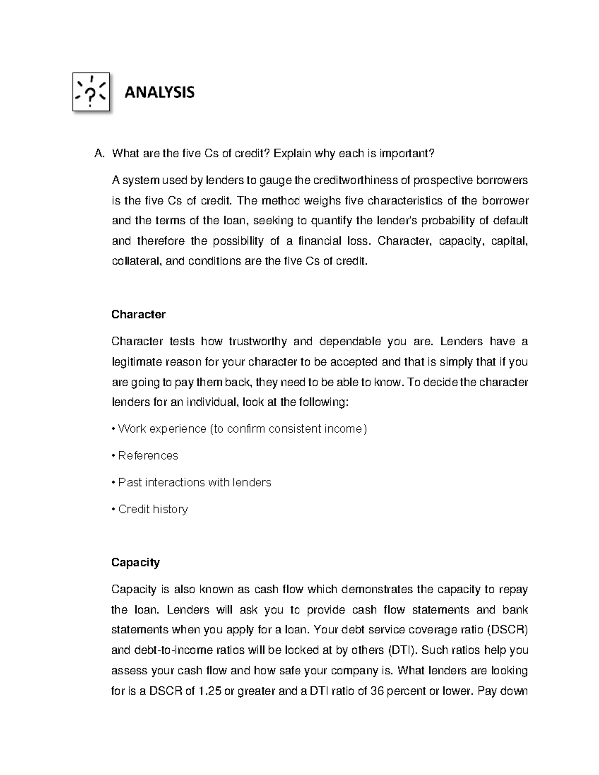 Financial Management M3 Lesson 3 Analysis - USeP - Studocu