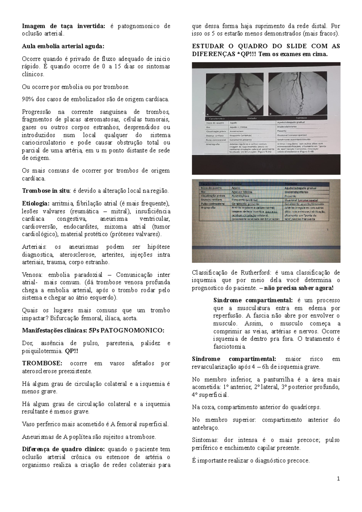 Embolia arterial aguda - Imagem de taça invertida: é patognomonico de ...