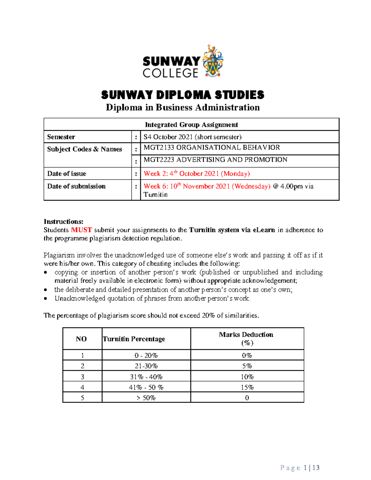 Integrated Group Assignment Oct 2021 SUNWAY DIPLOMA STUDIES Diploma integrated-group-assignment-oct-2021-sunway-diploma-studies-diploma