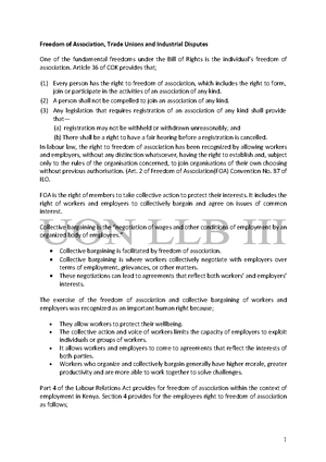 Labour law - Labor law comprehensive lecture notes - LABOUR LAWS IN ...