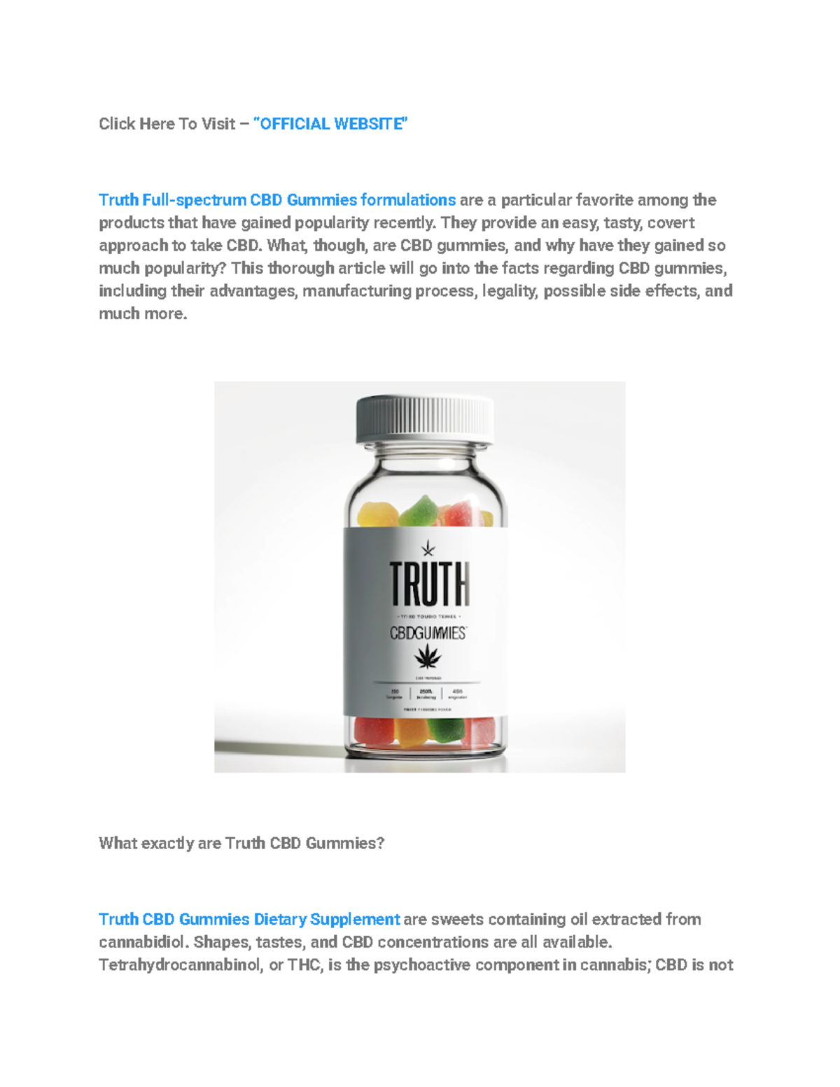 Truth CBD Gummies A Tasty Way to Wellness - Click Here To Visit ...