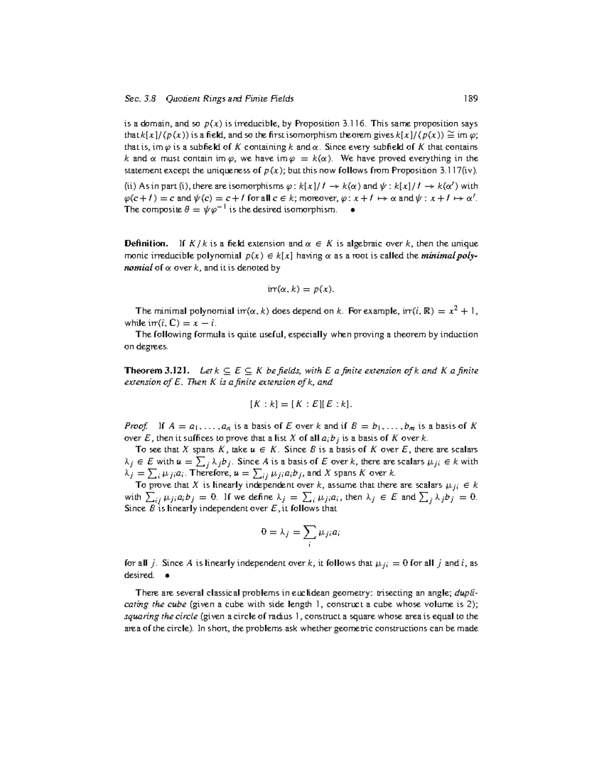 0205-0207 - Basic Algebra 101 - Sec. 3 Quotient Rings and Finite Fields 189 is a domain, and so ...