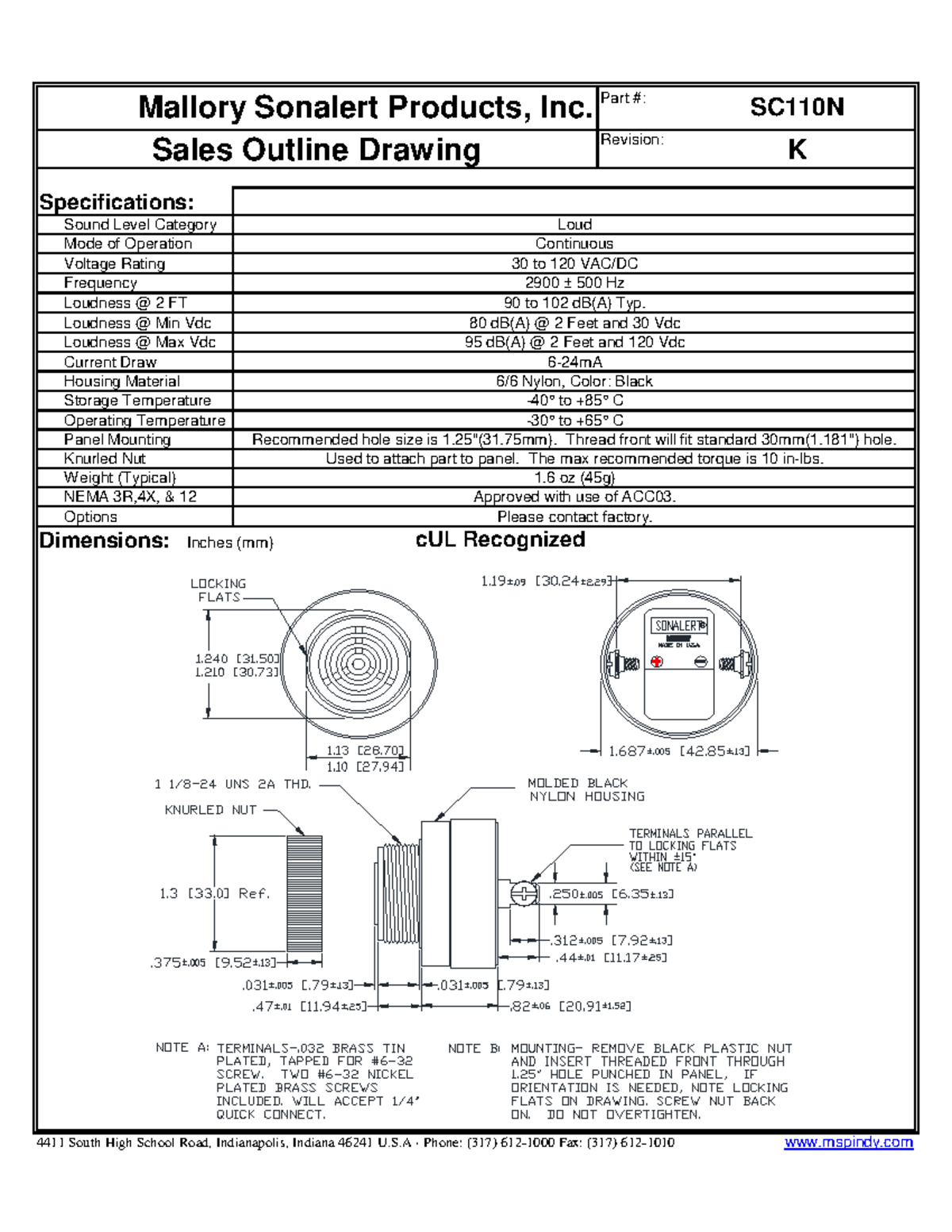 SC110N - instrumentación - Part #: Revision: 39 Current Draw 6-24mA -40 ...