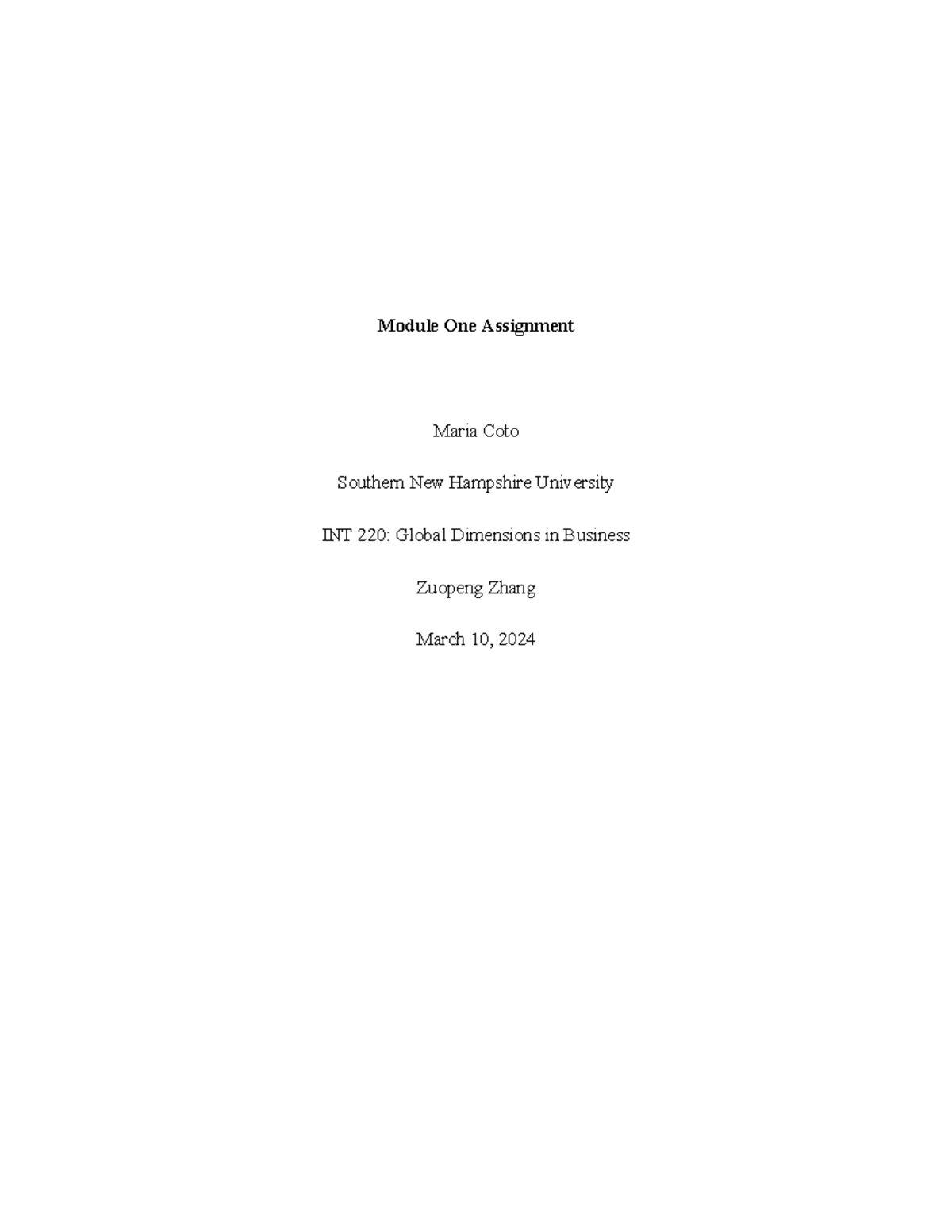 INT 220-Module One Assignment - Module One Assignment Maria Coto ...