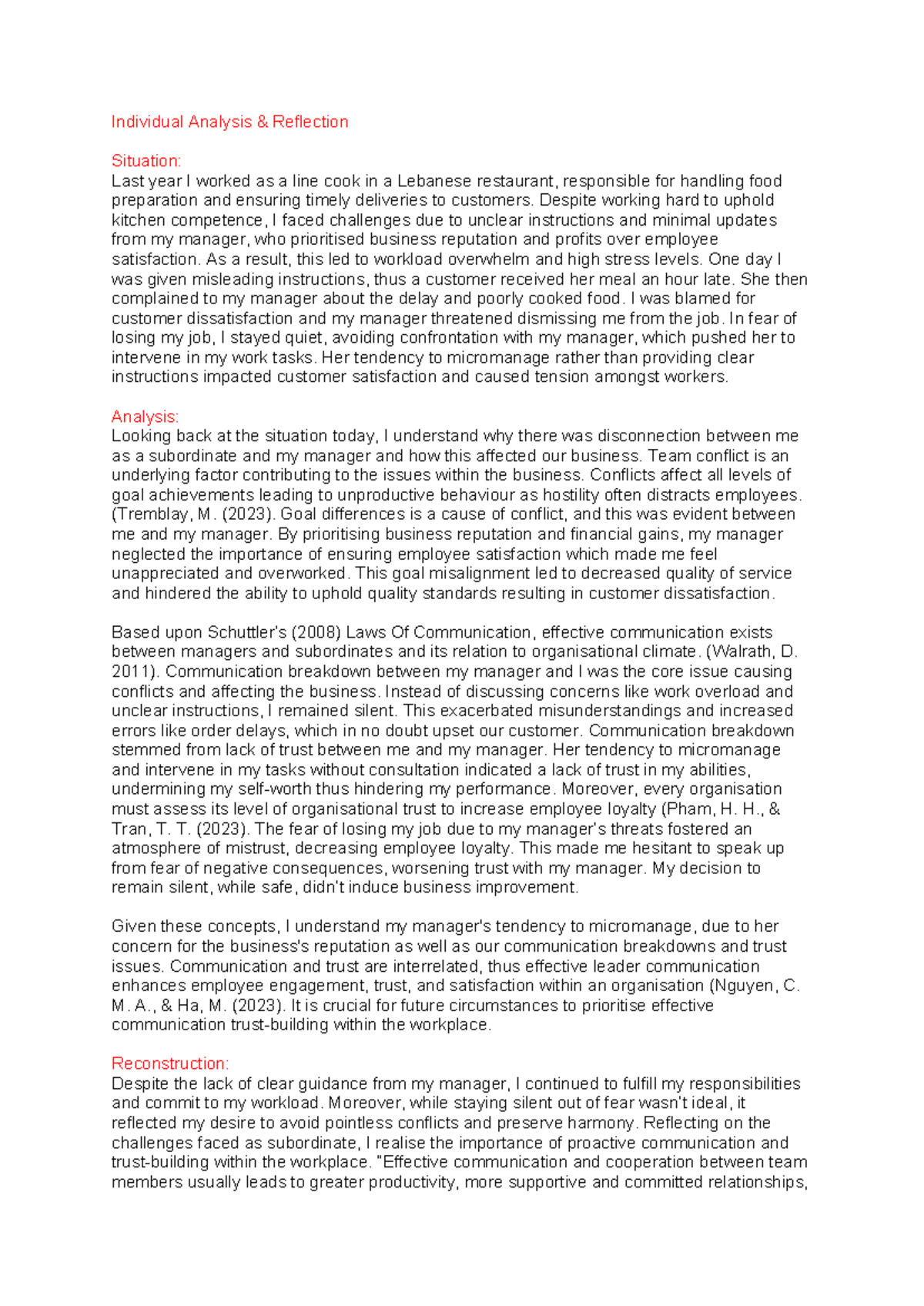 SID - 540812059 Individual Analysis & Reflection - Individual Analysis ...