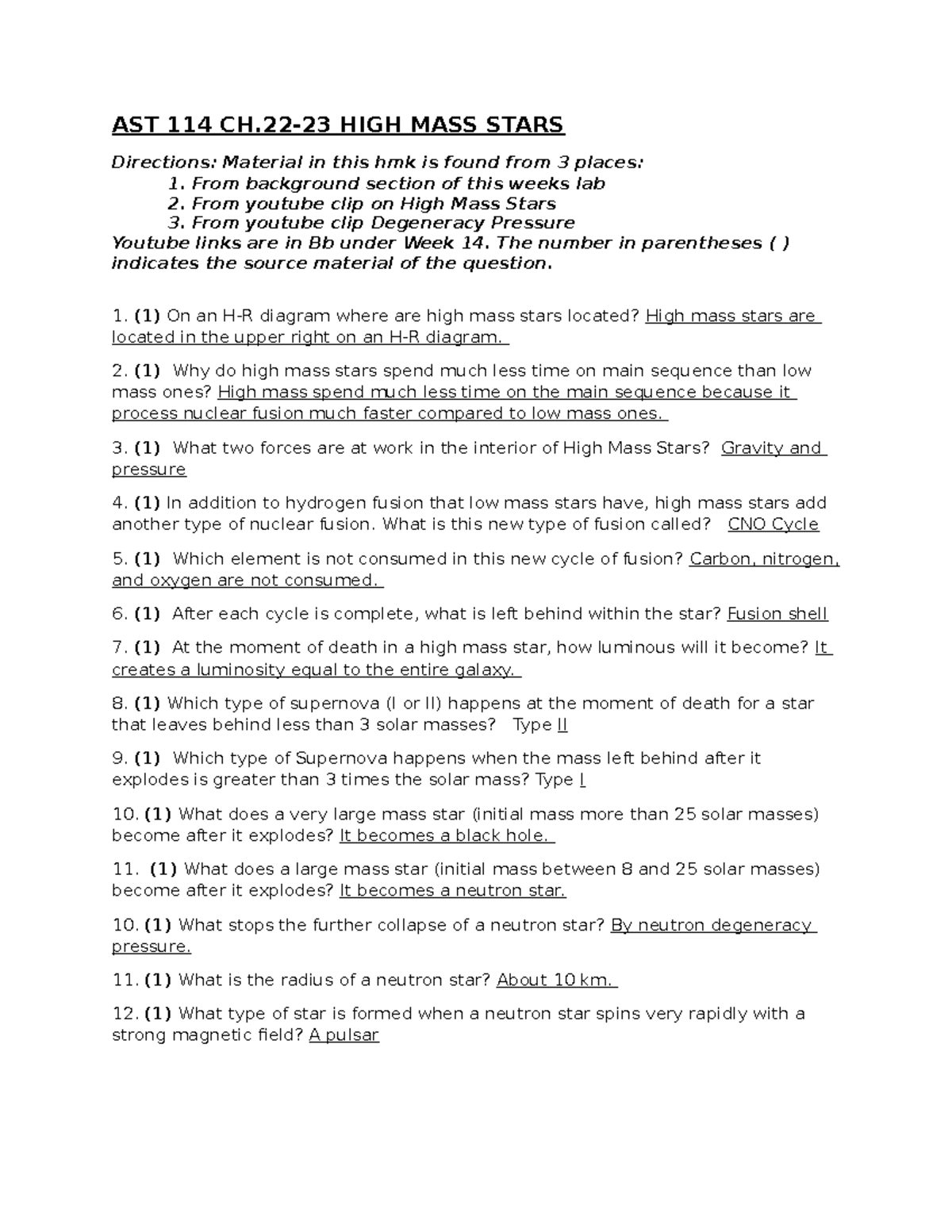 AST 114 CH.22-23 HIGH MASS Stars Finished - AST 114 CH-23 HIGH MASS ...