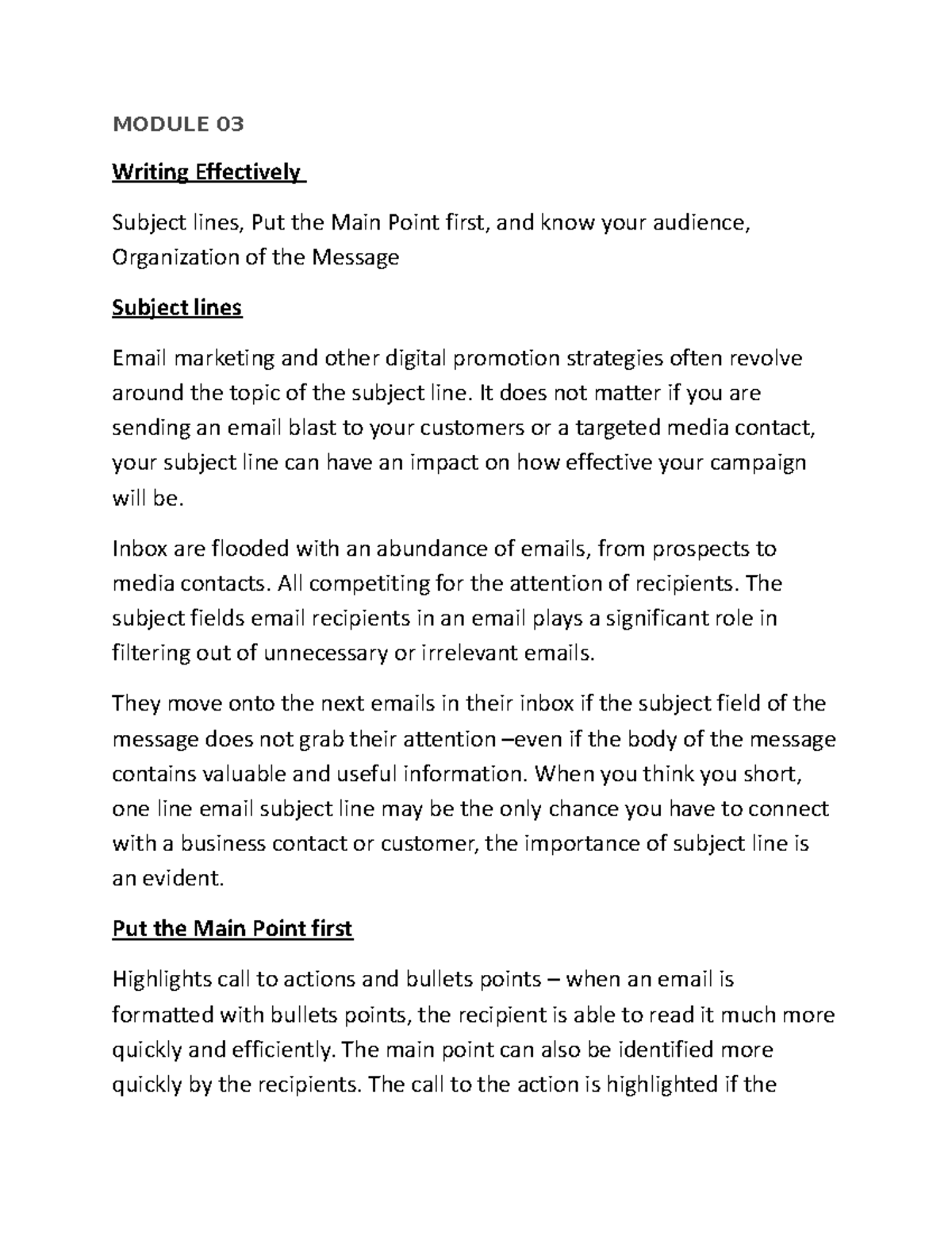 Module 03 uip added effective writing part - MODULE 03 Writing ...