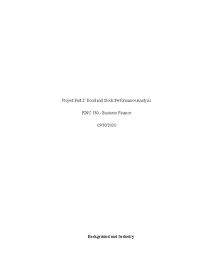 Research Project Part 3 FINC 330 - Research Project – Part 3 Mitchell ...