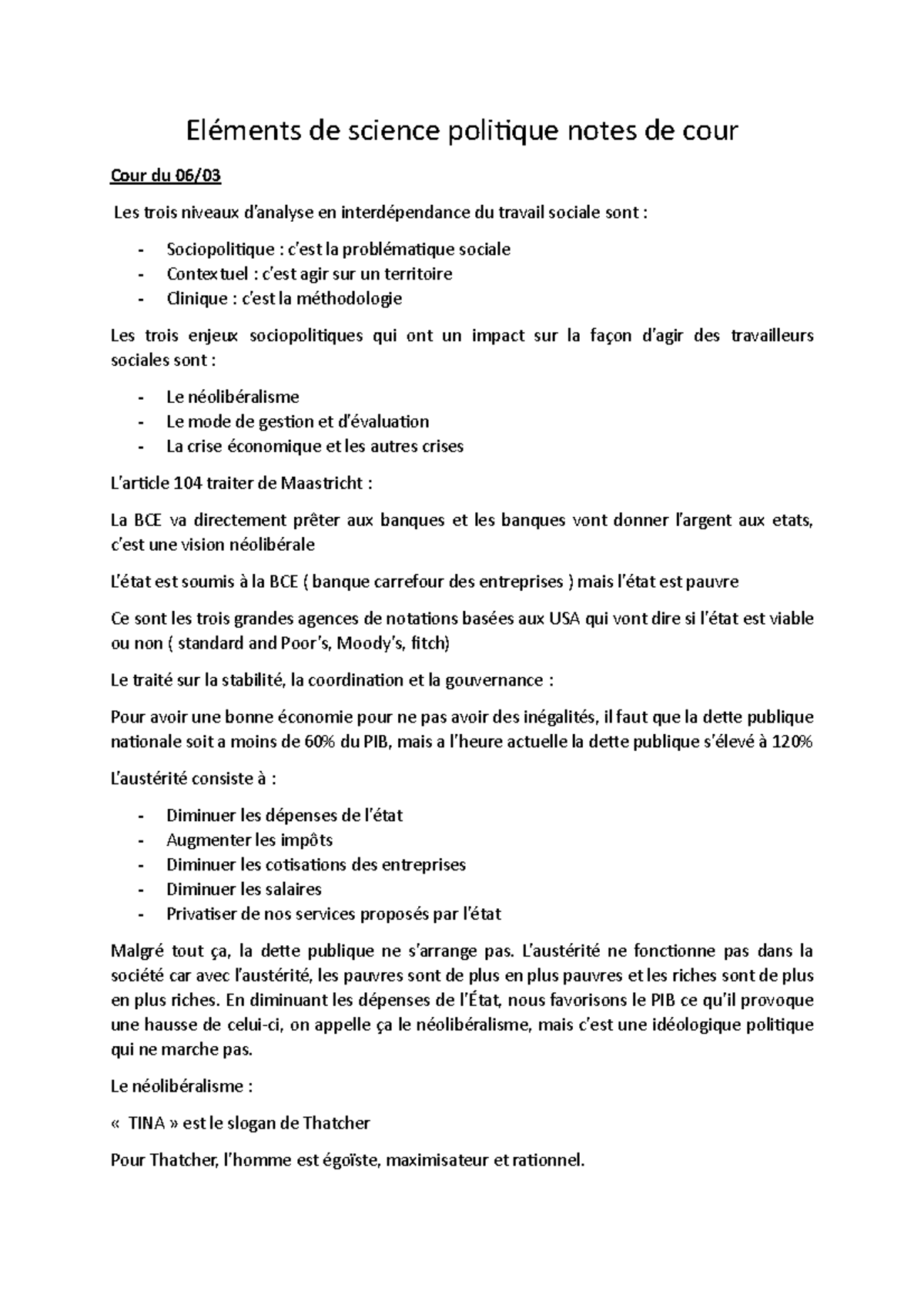 Eléments de science politique notes de cour - L’austérité ne fonctionne ... Eléments de science politique notes de cour - L’austérité ne fonctionne ...