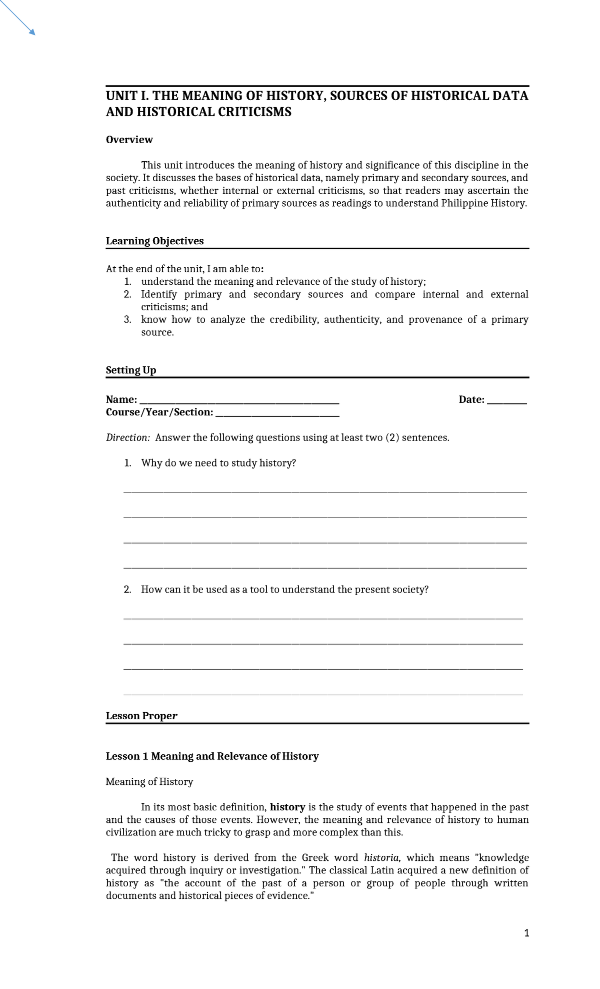 GE2- Readings-IN- Philippine- History- Module(Denzel Aaron A. Jacinto ...