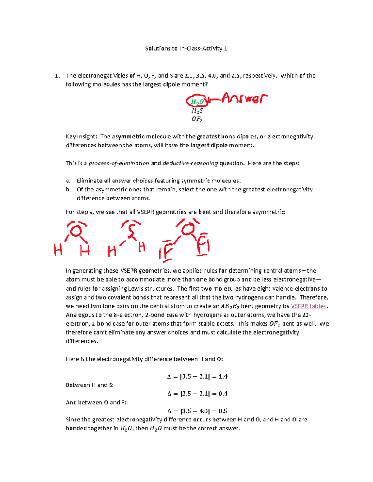 CH 10 Liquids and Solids In-Class-Activity 1 - Solutions to In-Class ...