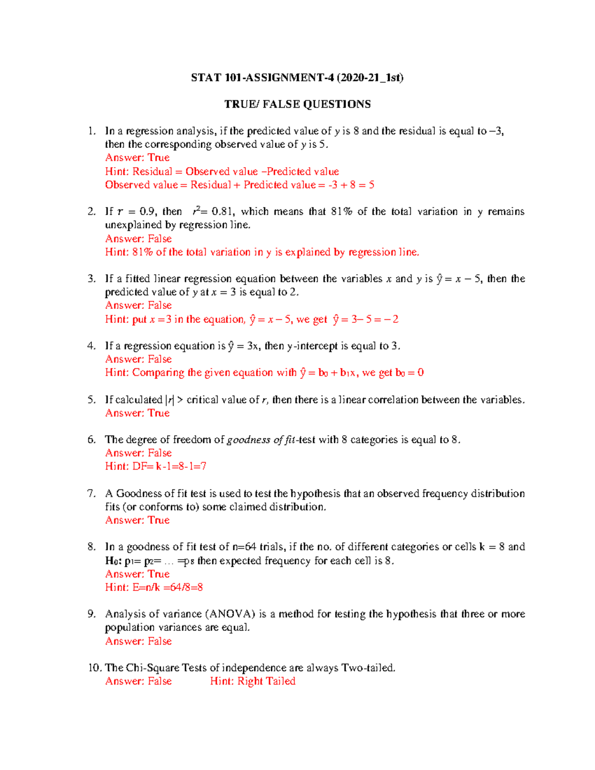 Assignment 4 STAT 101 41-42 1st - STAT 101-ASSIGNMENT-4 (2020-21_1st ...
