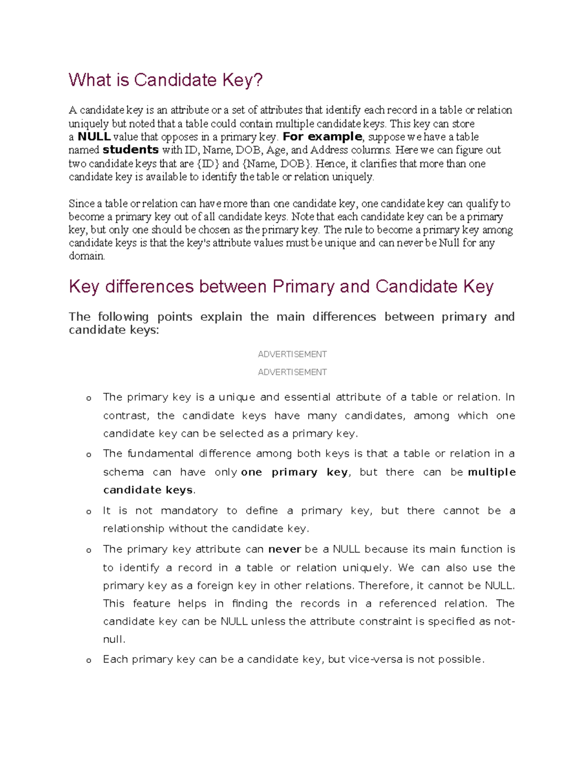 What is Candidate Key - hhhfffffffffffffffff - What is Candidate Key? A ...