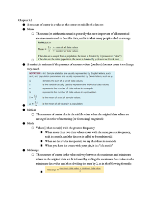 Stats 300 - Chapter 4 - Lecture notes from MyLab Statistics Pearson ...