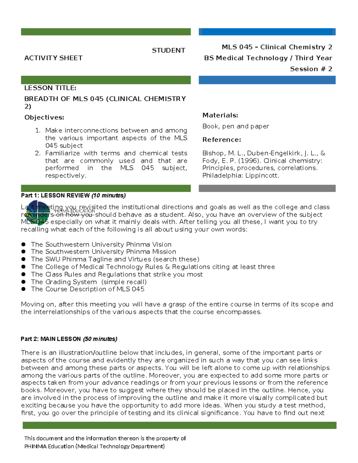 New MLS 045 SAS CC2 Module 2 - STUDENT ACTIVITY SHEET MLS 045 ...