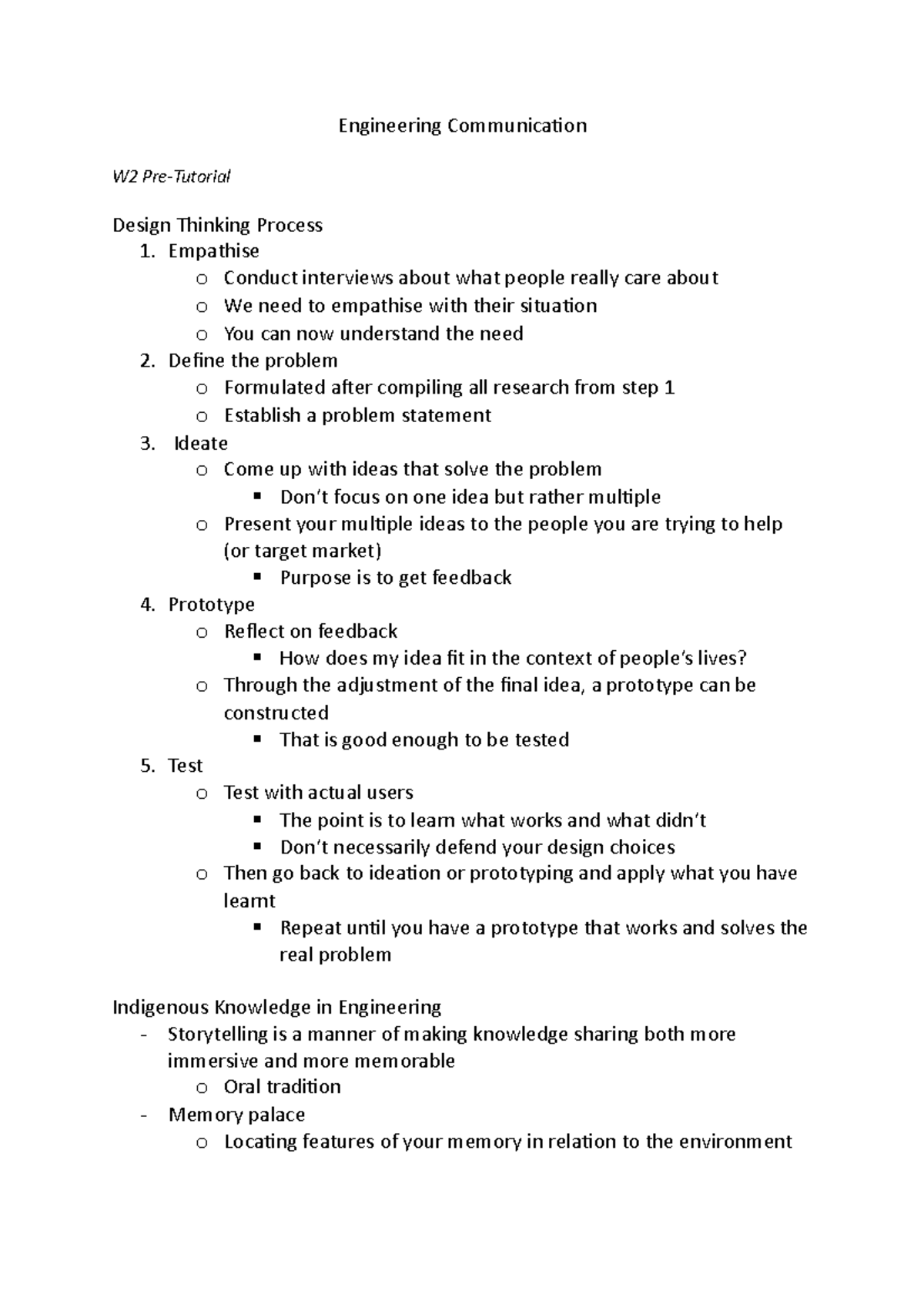 Engineering Communication Notes - Engineering Communication W2 Pre ...