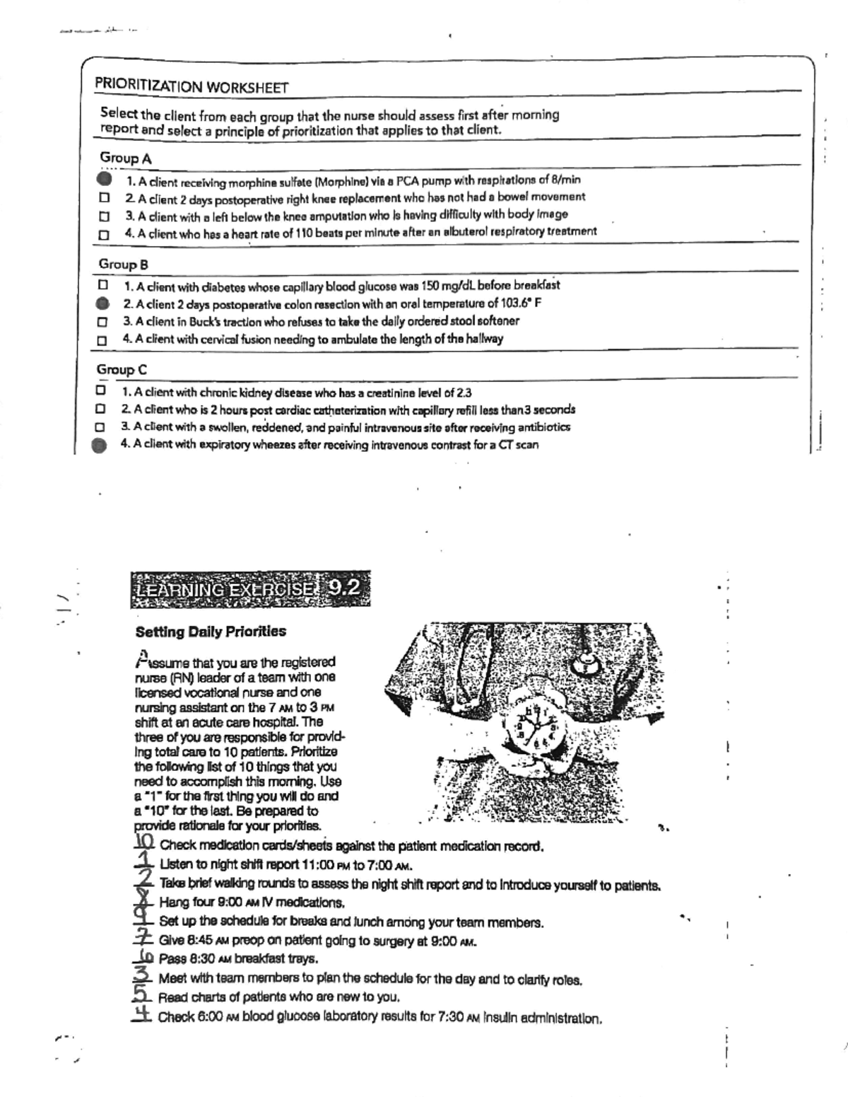 Prioritization Worksheet - Nursing 243 - NUR243 - Studocu