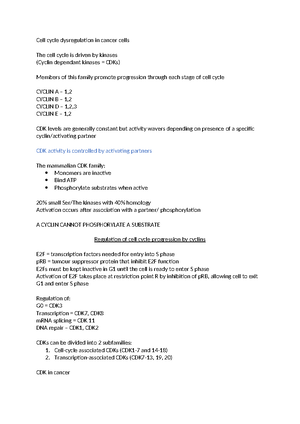 Cellular and molecular pathology lecture 1 - CMP Lecture 1 Cancer ...