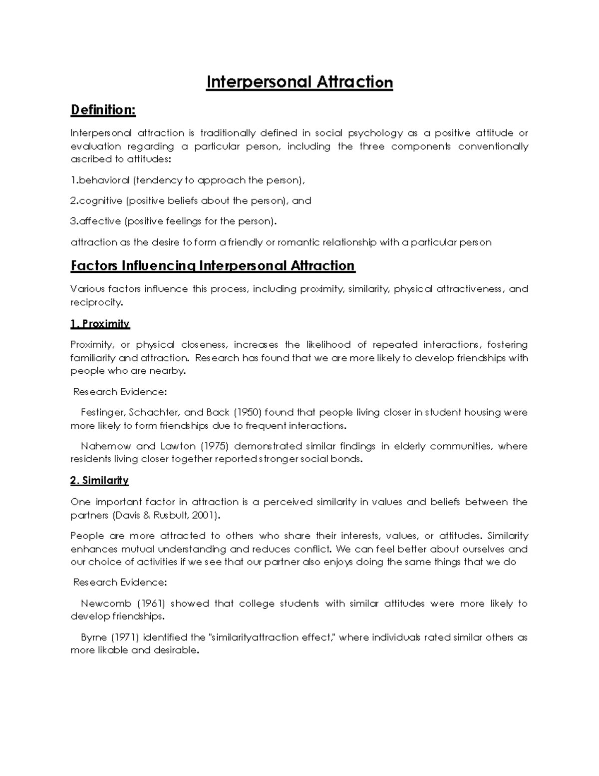 Interpersonal Attraction - Interpersonal Attraction Definition ...