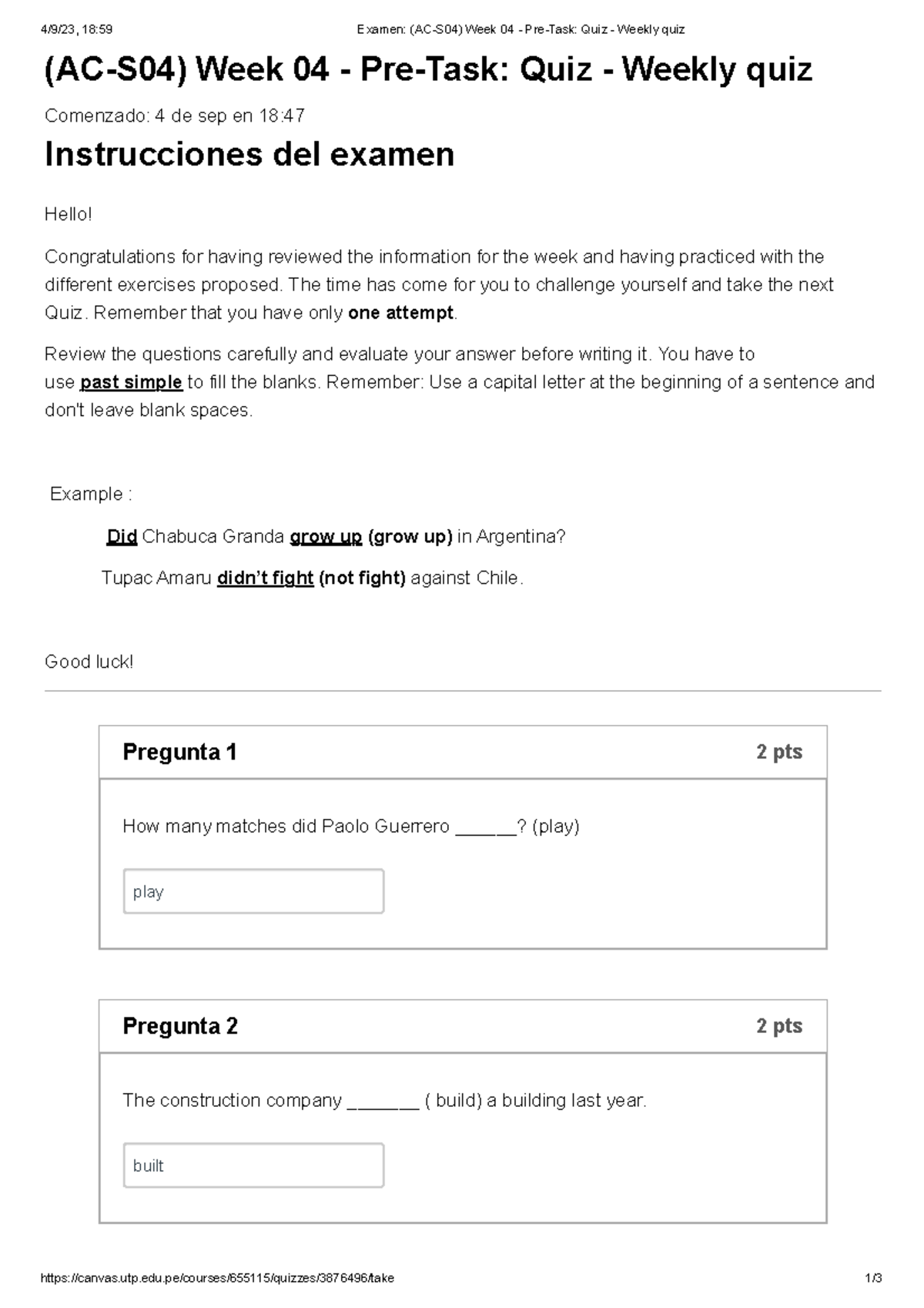 Examen (AC-S04) Week 04 - Pre-Task Quiz - Weekly quiz - utp.edu/courses ...