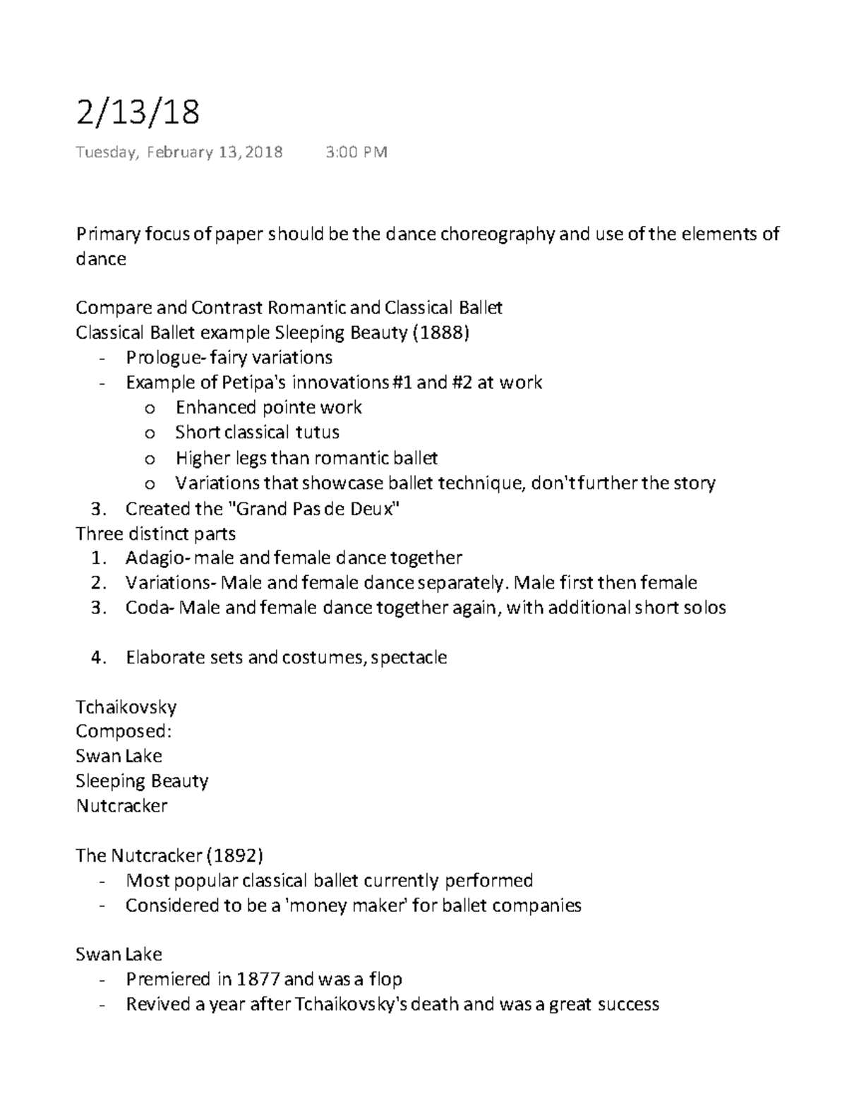 21318 - Lecture notes Eighth Lecture - Primary focus of paper should be ...