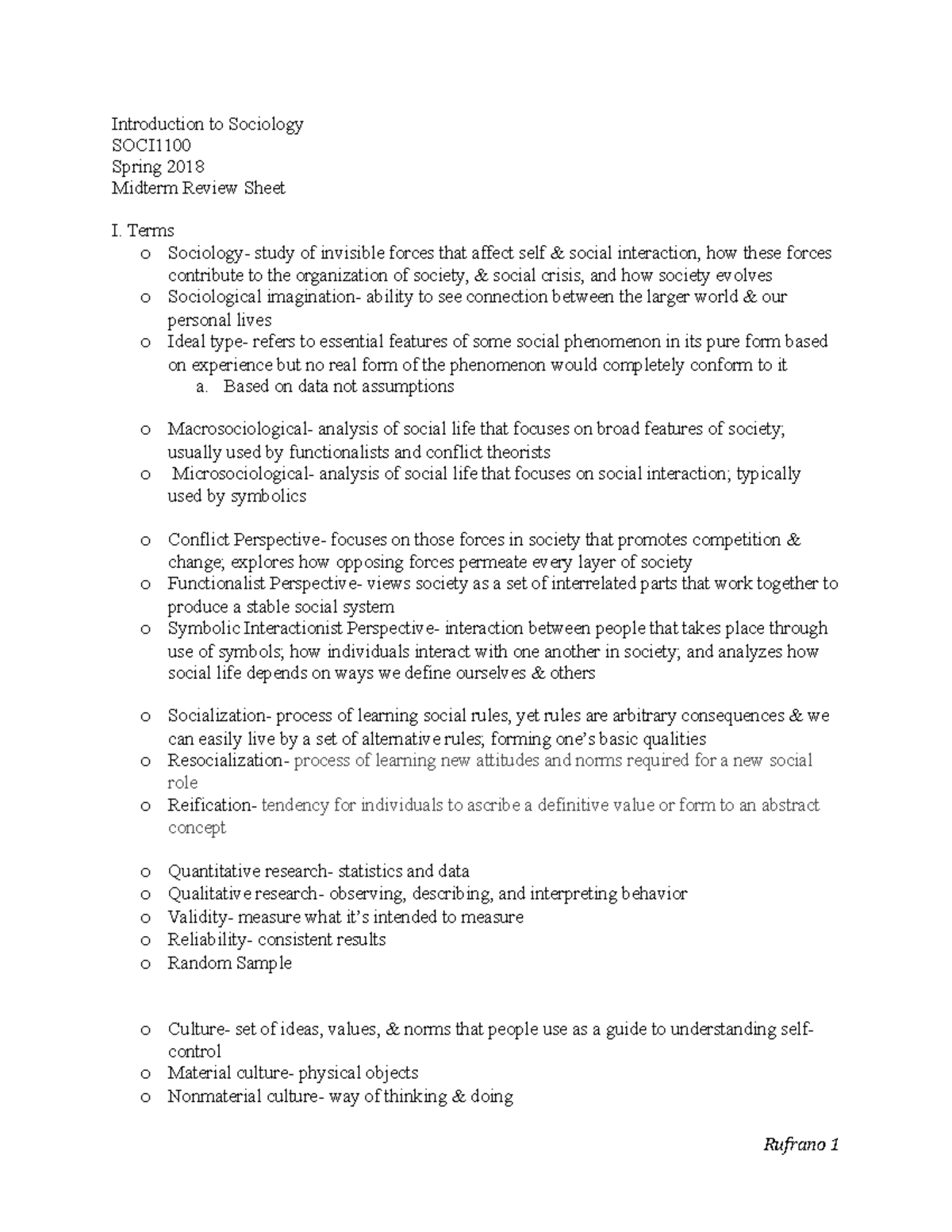 Midterm Study Guide - Lecture notes for the exam, got an A ...