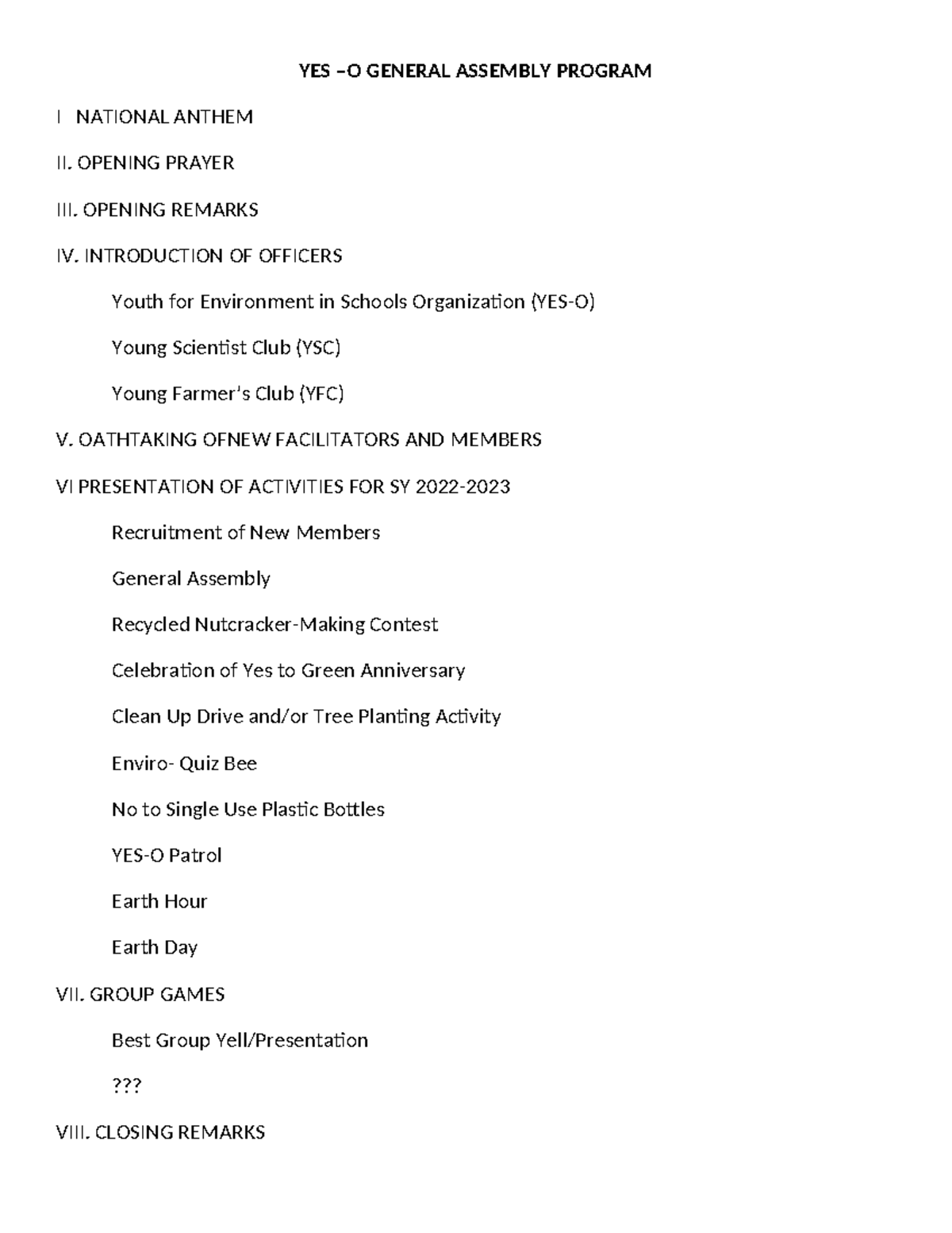 YES O General Assembly Program 2023 - YES –O GENERAL ASSEMBLY PROGRAM I ...