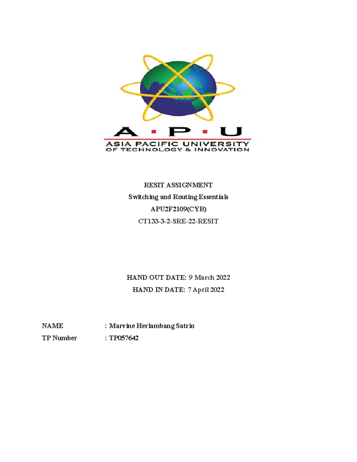 Marvine Herlambang Satrio TP057642 SRE Resit - RESIT ASSIGNMENT ...